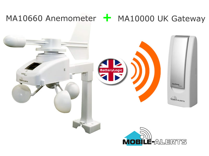 Technoline Mobile Alerts MA10660 Wireless Anemometer and MA10000 ...